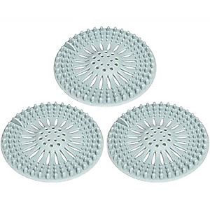 3 Pack Pet Dog Hair Catcher Shower Drain Cover,Hair Stopper Drain Protector Universal Rubber Sink Strainer for Bathtub Kitchen and Bathroom