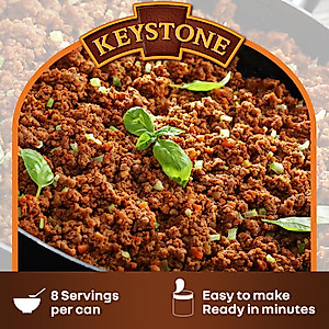 Keystone All Natural Ground Beef 14 Ounce Long Term Emergency Survival Food Canned Meat | Fully Cooked Ready to Eat | Gluten Free Family Pack of 6