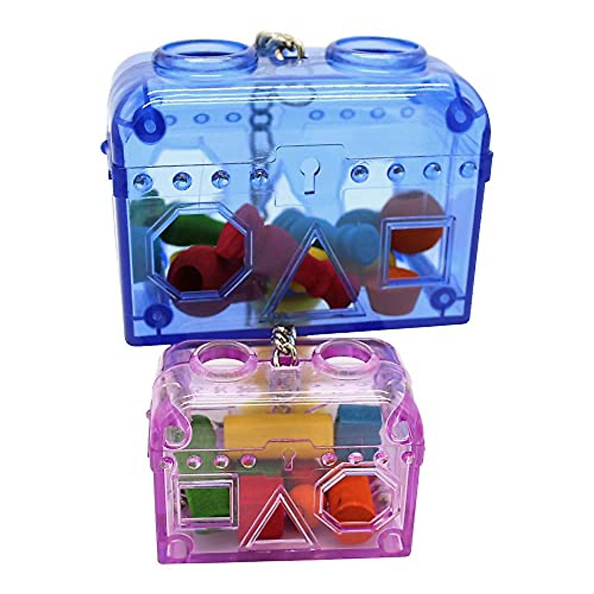 Sweet Feet and Beak Large or Small Treasure Chest - Perfect Bird Cage Toy Colorful, Safe, Easy to Install - Washable, Refillable, Non-Toxic, Foraging Box - Cage Accessories