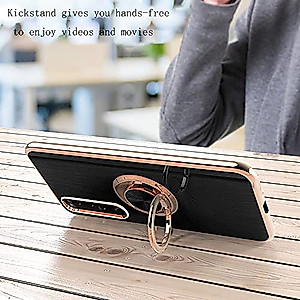 Coqibel Phone Case for Sony Xperia 1 III 5G [ 360° Ring Kickstand Fit Magnetic Car Mount ], Slim Soft TPU Case [ Electroplating Technology ] Cover with Fit Protection - Black