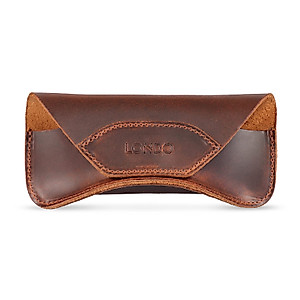 Londo Genuine Leather Eyeglasses & Sunglasses Case with Magnetic Snap Closure