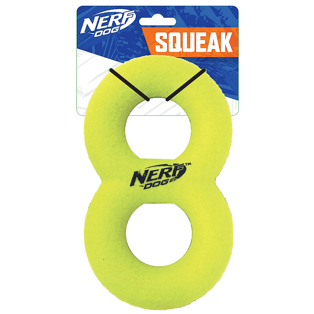 Nerf Dog Max Court Infinity Tug Dog Toy with Interactive Squeaker, Lightweight, Durable and Water Resistant, 8.7 Inches, For Medium/Large Breeds, Single Unit, Green/Blue