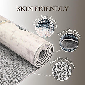 LUXLOOM Washable Rugs 9x12 Rug for Bedroom Modern Living Room Rugs Contemporary Blue Rug Abstract Large Area Rug Non Slip Throw Rugs Stain Resistant Carpet for Nursery Office Dining Room 9'x12' Blue