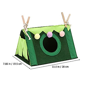LUOZZY Hamster Tent Hamster Hideout Houses Guinea Pig Hideaway Small Animal Tents Hedgehog Bed Wooden Stick Triangle Tent Pet Supply