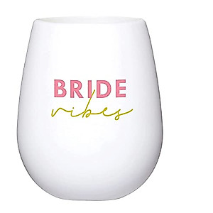 Santa Barbara Design Studio Wedding Collection Silicone Wine Glass, 12-Ounce, Bride Vibes