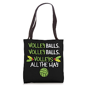 Volleyball Coach Christmas Gift for Player Cute Saying Black Tote Bag