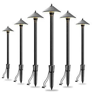 VENUS MANUFACTURING Low Voltage LED Pathway Lights 1.2W Outdoor Landscape Lighting 6 Pack 40 Lumen Landscape Path Lights 2700K for Lawn Patio Yard Walkway Driveway Pathway Garden