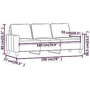 vidaXL 3-Seater Sofa Light Gray 70.9" Fabric