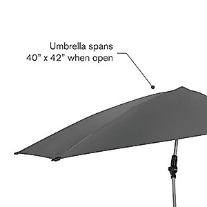 MacSports Collapsible Folding Outdoor Utility Wagon (Black) and Sport-Brella Versa-Brella SPF 50+ Adjustable Umbrella (Gray)