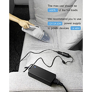 ALITOVE AC to DC Converter 12V 5A 60W 100-240V to 12V Car Cigarette Lighter Socket AC/DC Power Adapter Power Supply for Car Vacuum Cleaner Car Fan Car MP3 Other Car Devices Under 60W