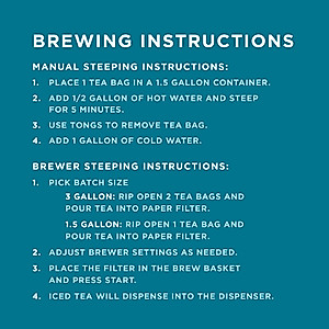 Teatulia Organic Signature Black Iced Tea Pitcher Bags (24 Jumbo Tea Bags - Brews 1.5 Gallons) | 100% Compostable | Unsweetened Iced Tea