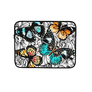 Beautiful Butterflies Flowers Vintage 13 inch Portable Laptop Sleeve Compatible with MacBook Air Notebook Computer Case for Men Women College School Students