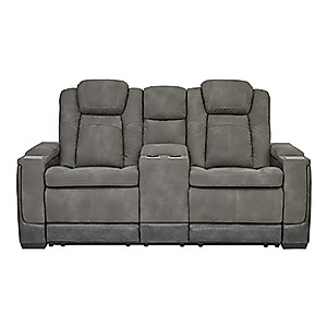 Signature Design by Ashley Next-Gen DuraPella PWR REC Loveseat/CON/ADJ HDRST, 75"W x 40"D x 43"H, Gray