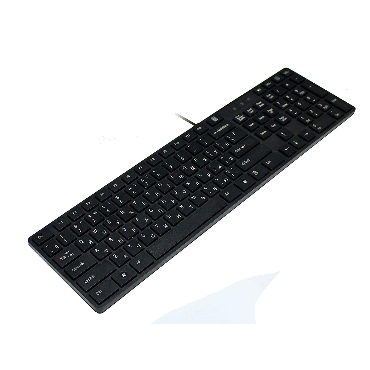 USB Keyboard with Russian English (Cyrillic) Letters/Characters- Full Size Slim Desktop Design
