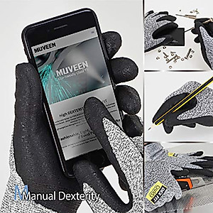 DEX FIT Level 5 Cut Resistant Gloves Cru553, 3D-Comfort Fit, Firm Grip, Thin & Lightweight, Touch-Screen Compatible, Durable, Breathable & Cool, Machine Washable; Grey L (9) 1 Pair