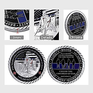 Thin Blue Line Lives Matter Police Officer Law Enforcement Challenge Coin