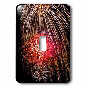 3dRose lsp_190716_1 Usa, Colorado, Frisco, Dillon Reservoir Fireworks Display, July 4Th Light Switch Cover