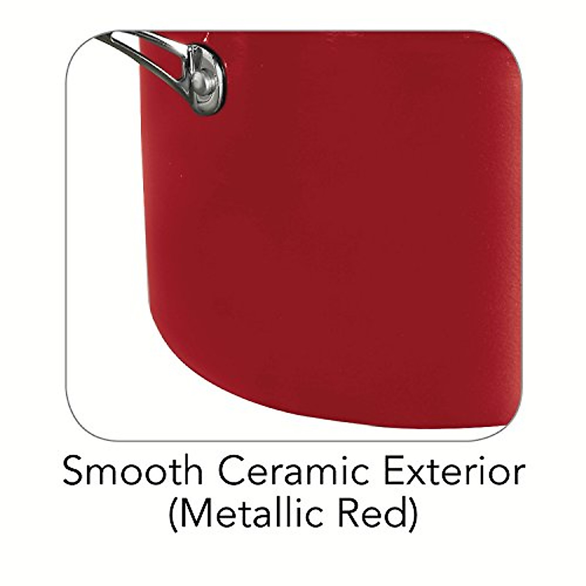 Tramontina Deluxe Covered Stock Pot, Ceramic 6-Quart, Metallic Red, 80110/065DS