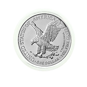 2025 American Silver Eagle .999 Fine Silver in Direct Fit Air Tite with our Smyrnacoin Certificate of Authenticity Dollar Uncirculated US Mint
