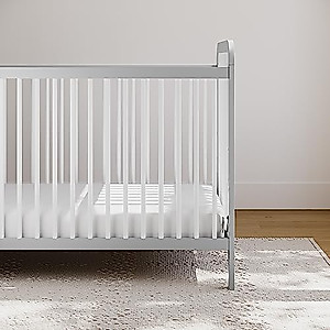 Storkcraft Pasadena 3-in-1 Convertible Crib (Pebble Gray/White) – GREENGUARD Gold Certified, Converts to Daybed and Toddler Bed, Fits Standard Full-Size Crib Mattress, Adjustable Mattress Height