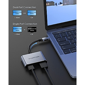 LENTION USB C to HDMI & DisplayPort Adapter 4K@60Hz/USB C to HDMI 2.0 Cable Adapter/USB C to DisplayPort Cable Adapter