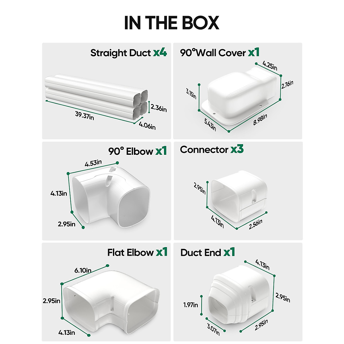 Plusluck 4" 14Ft Mini Split Line Set Cover Kit PVC Decorative Pump Covers AC Line Cover for Outside Units Air Conditioners & Heat Pump