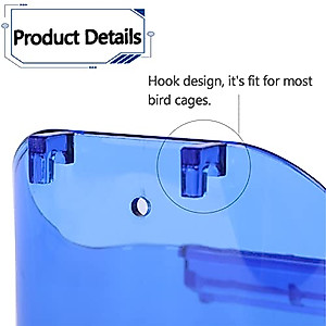 Freiomyi Bird Bath Box for Cage, Parrot Bathing Tub Hanging Bathtub Bowl Cage Accessories for Small Birds Lovebird (Clear)