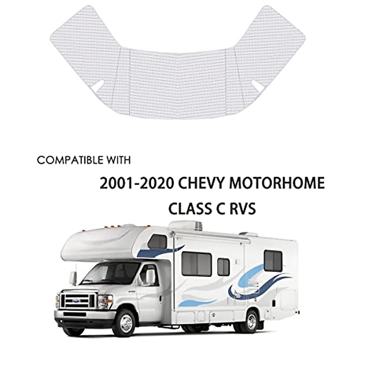 VANNCAMP Exterior Windshield Cover for 2001-2020 Chevy Motorhome Class C, RV Front Window Cover
