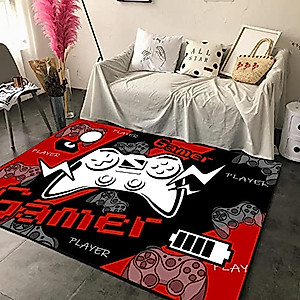 Gaming Art Game Area Rugs Non-Slip Carpet Home Decor Floormat Boys Rug for Gamer Room Bedroom Living Playing Room Boys Room 84 X 60 INIn