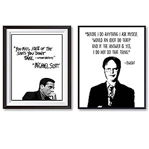 3PCS The Office Motivational Quote print, TV Show poster wall decor, Michael Scott, Dwight Schrut, Funny Great Gift For Fans,11*14 Inch