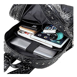 Seamand Personalized 3D Wolf PU Leather Casual Laptop Backpack School Bag