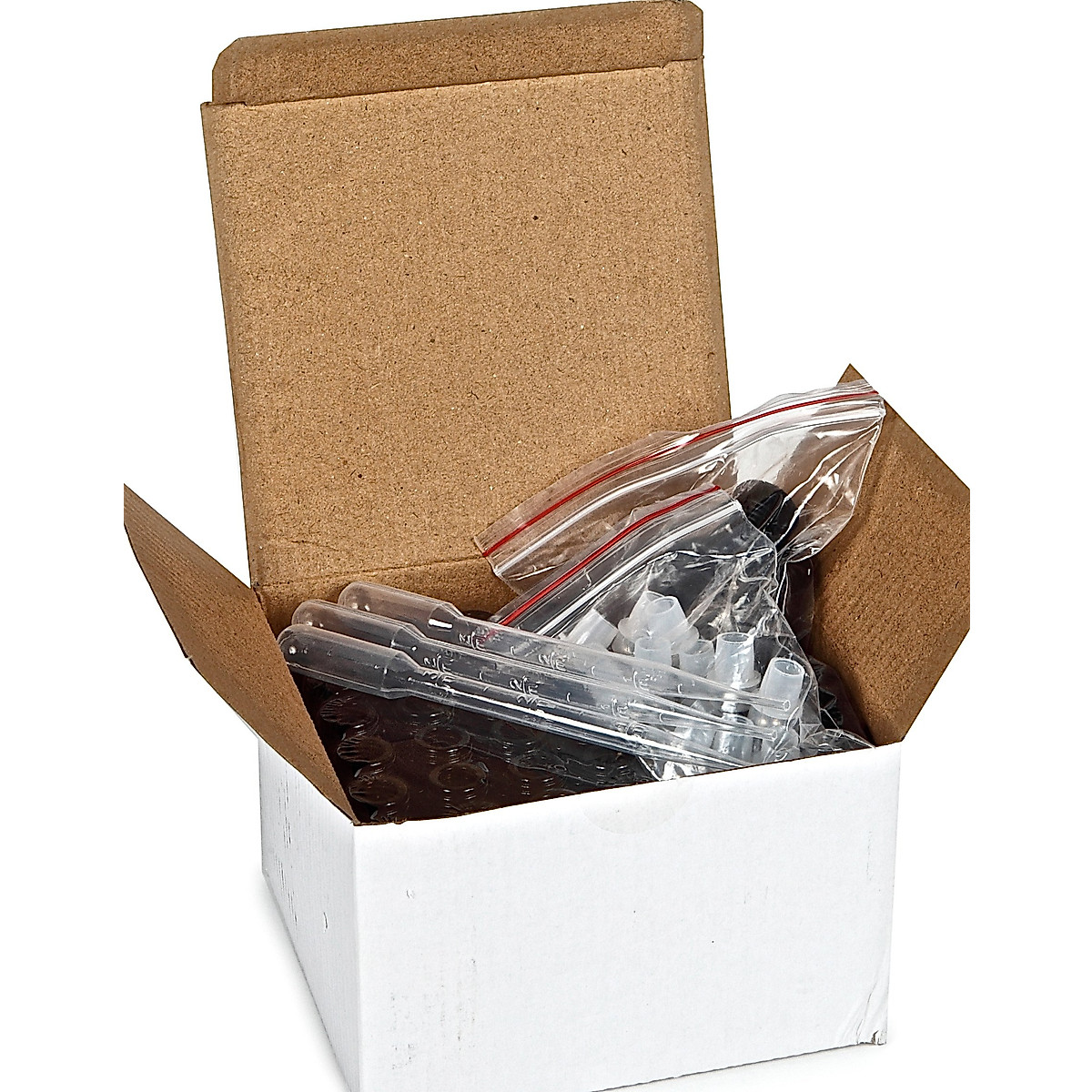 Vivaplex, 24, Amber, 10 ml Glass Roll-on Bottles with Stainless Steel Roller Balls. 3-3 ml Droppers included