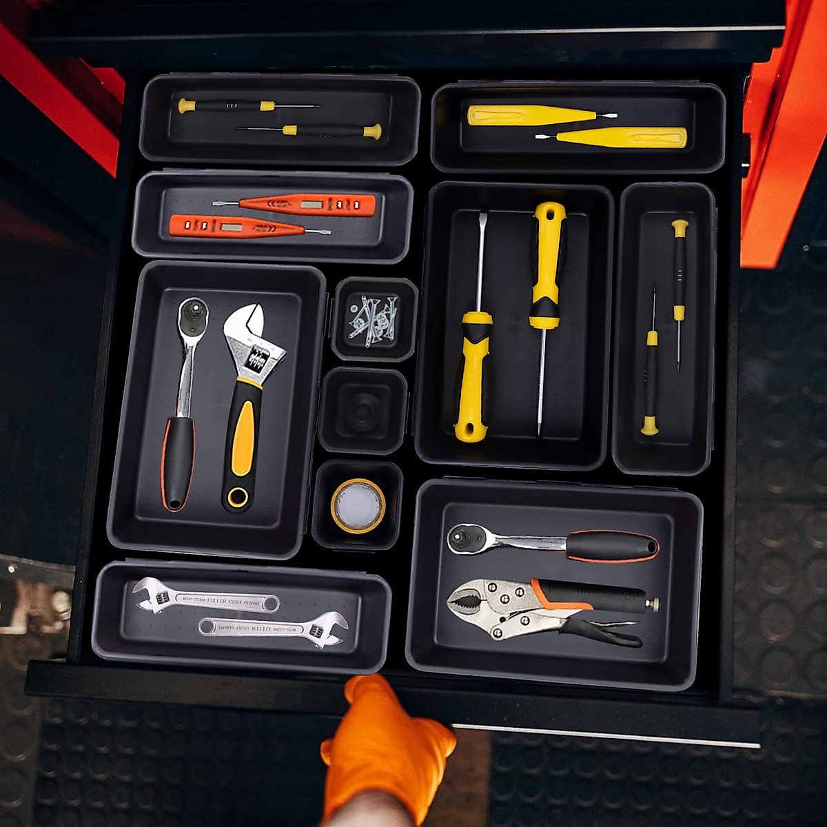 AUTSCA 32-Pack Tool Box Organizer and Storage,Workbench and Cabinets,Tool Organizers Tool Tray Divider, Toolbox Accessories,Toolbox drawer organizer set for drawer cabinet parts hardware box storage