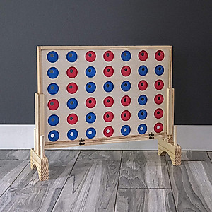 Prextex Giant 4 in A Row Connect Game with Travel Bag - Back Yard Games for Family and Friends - Includes Extra Large 42 Discs - Ideal for Team Building, Camping, Parties - Fun for All Ages, 24x27 in