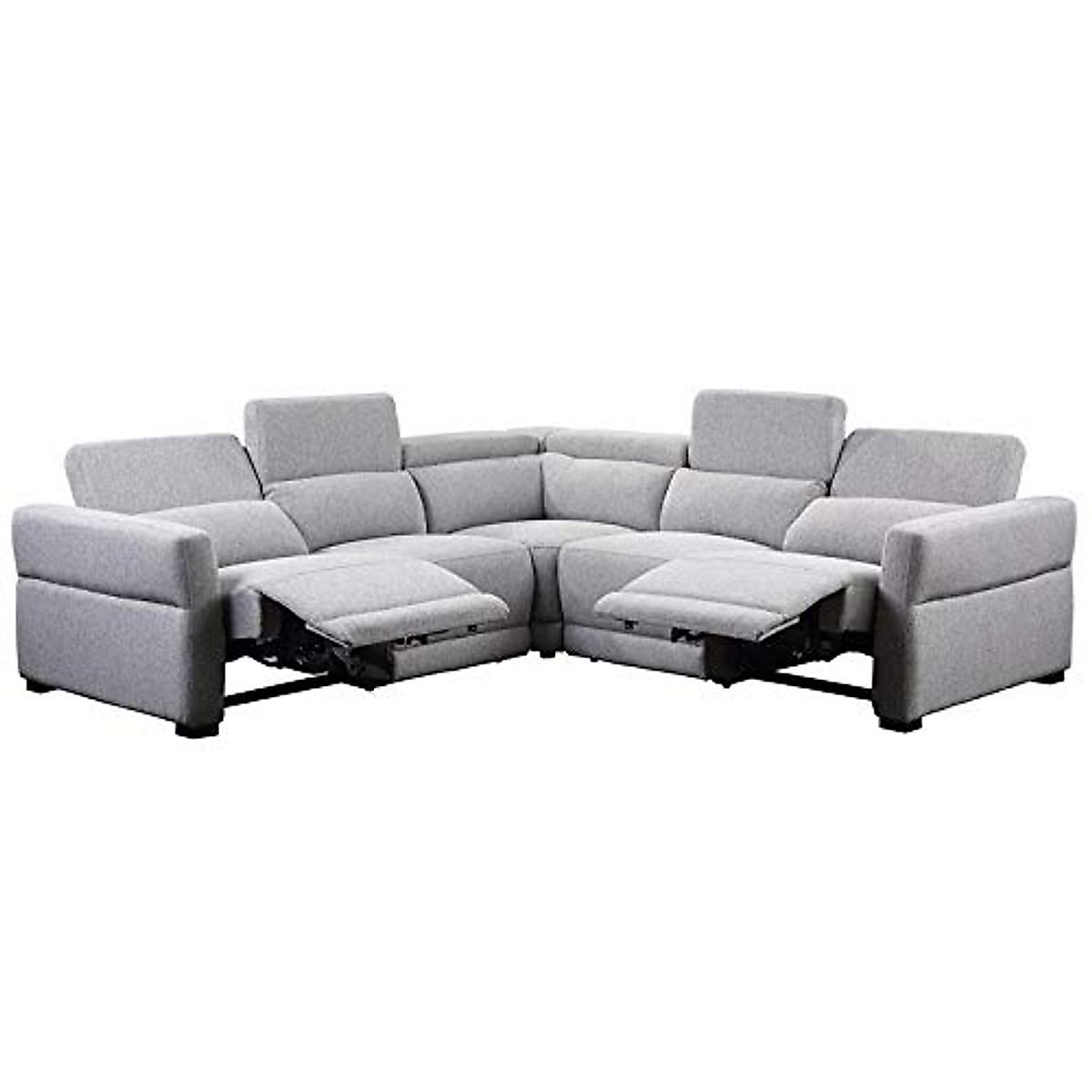 Steve Silver Isla Gray Tweed Fabric Power Reclining Sectional