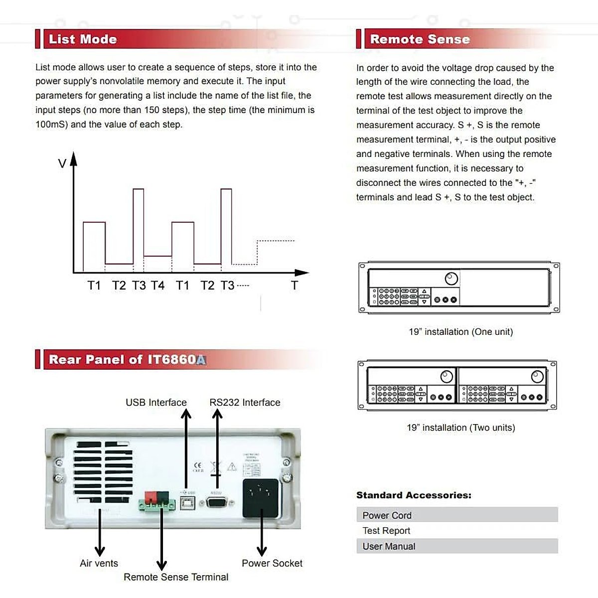 ITECH IT6861A Dual Range Single Output Programmable DC Power Supply 20V/5A/100W,8V/9A 72W IT6862A 32V/3A/96W,12V/6A 72W(IT6862A)
