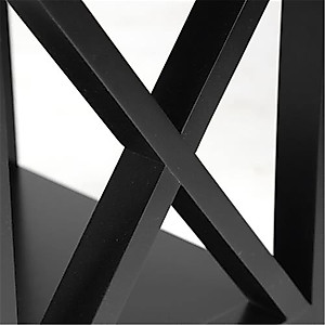 Black Side Table, End Table with 1 Drawer, 1 Open Shelf End Table Storage Shelf, Side Table Modern Nightstand, Sofa Beside Table for Living Room, Foyer, Bedroom (40 x 30 x 55) cm (L x W x H)
