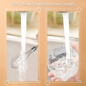 New 2 in 1 Mini Electric Whisk,with Garlic Chopper,USB Rechargeable Detachable Handheld Egg Beater, Good Helper in the Kitchen Making Cakes (Pink)