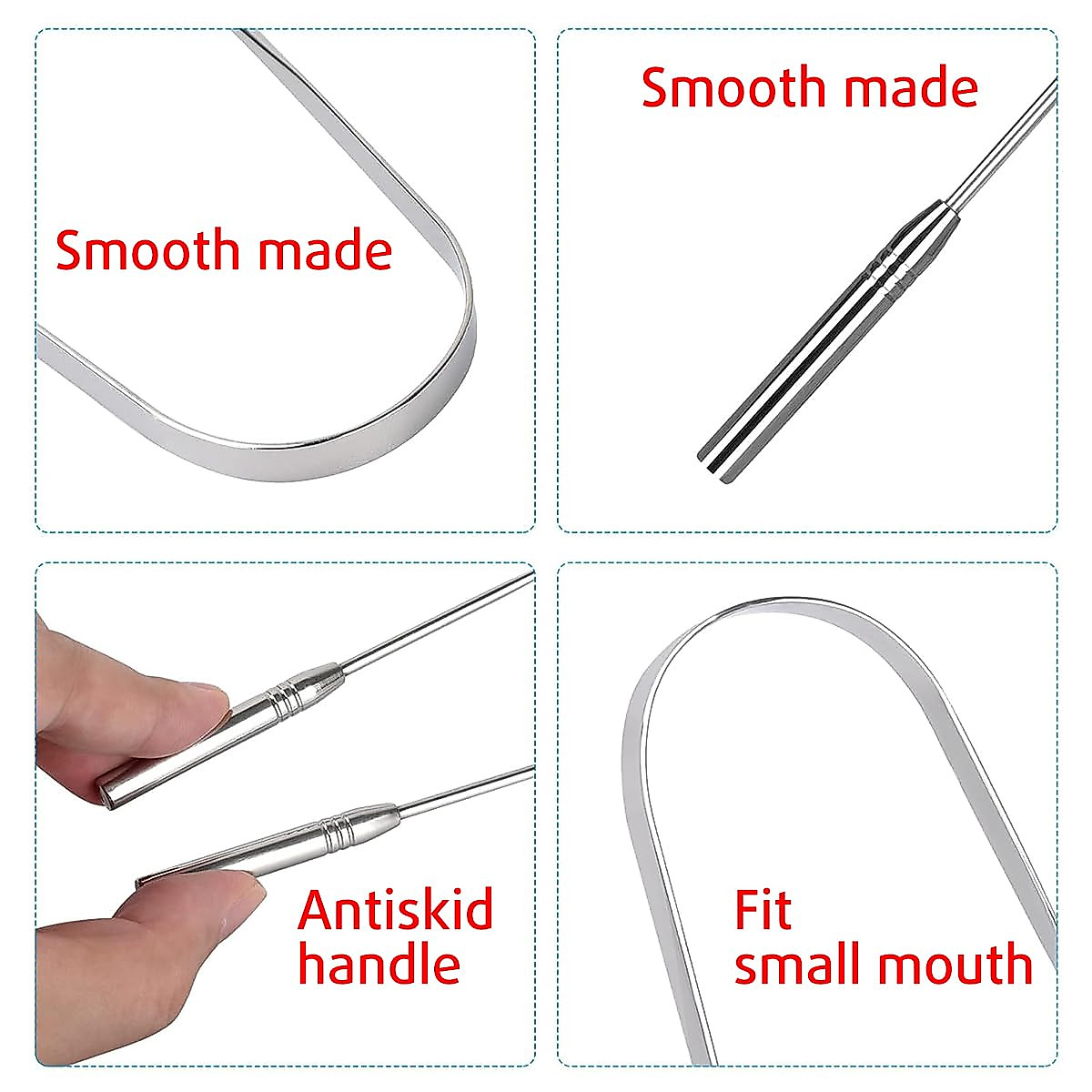 Tongue Scraper, Effective Tongue Cleaner 2 Pack Surgical Stainless Steel Rustproof Tongue Scrapers Reusable Lifetime Dental Scraper with Handy Carrying Store Case - New