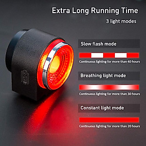 ONVIAN Bicycle Tail Lights with 115dB Bike Alarm, USB Rechargeable Automatic Brake Sensing Rear Lights for Road Cycling MTB Electric Bikes High Lumen IP65 Waterproof (A8)