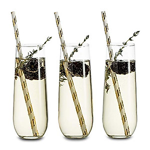 Libbey Stemless Champagne Flute Glasses, 8.5-ounce, Set of 12