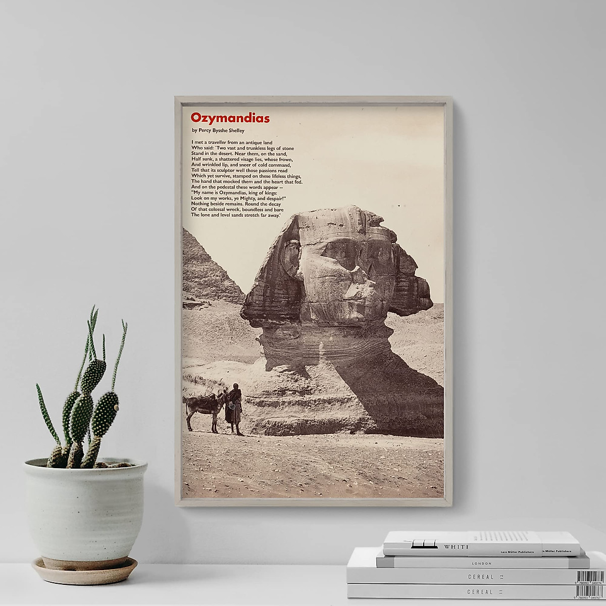 Textured Paper - Ozymandias Poem - Sphinx 2 - Art Print, Poster, Painting, Photo, Wall Decor - Art Print, Poster, Poem, Ozymandias, Sphinx - Size: A4 (21 x 29.7 cm)