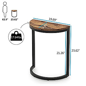 LITTLE TREE End Table Half Round, 1PC, 1-Tier Brown