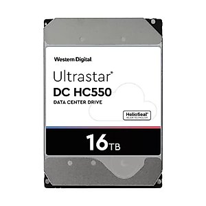 Western Digital 0F38357 Ultrastar DC HC550 3.5" Helium Platform Enterprise Data Hard Disk Drive, 16TB Capacity, 7200RPM, 512MB Buffer