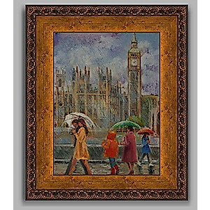 SOLD Thames Promenade, London Rain By Internationally Renown Artist Yary Dluhos