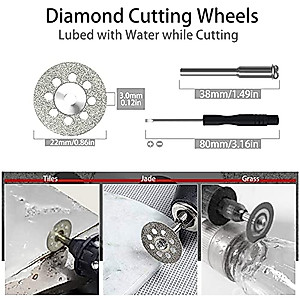 Cutting Discs Set for Rotary Tool Accessories 106PCS, HSS Circular Saw Blades, Resin Cutting Discs, 545 Diamond Cutting Wheel, Mesh Resin Cutting Wheel with Mandrels and Screwdrivers