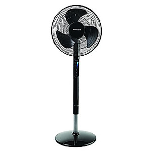 Honeywell HSF600B Advanced QuietSet 16” Whole Room Stand Fan, Black – Ultra Quiet Pedestal Fan with Remote Control, Oscillation and 5 Power Settings