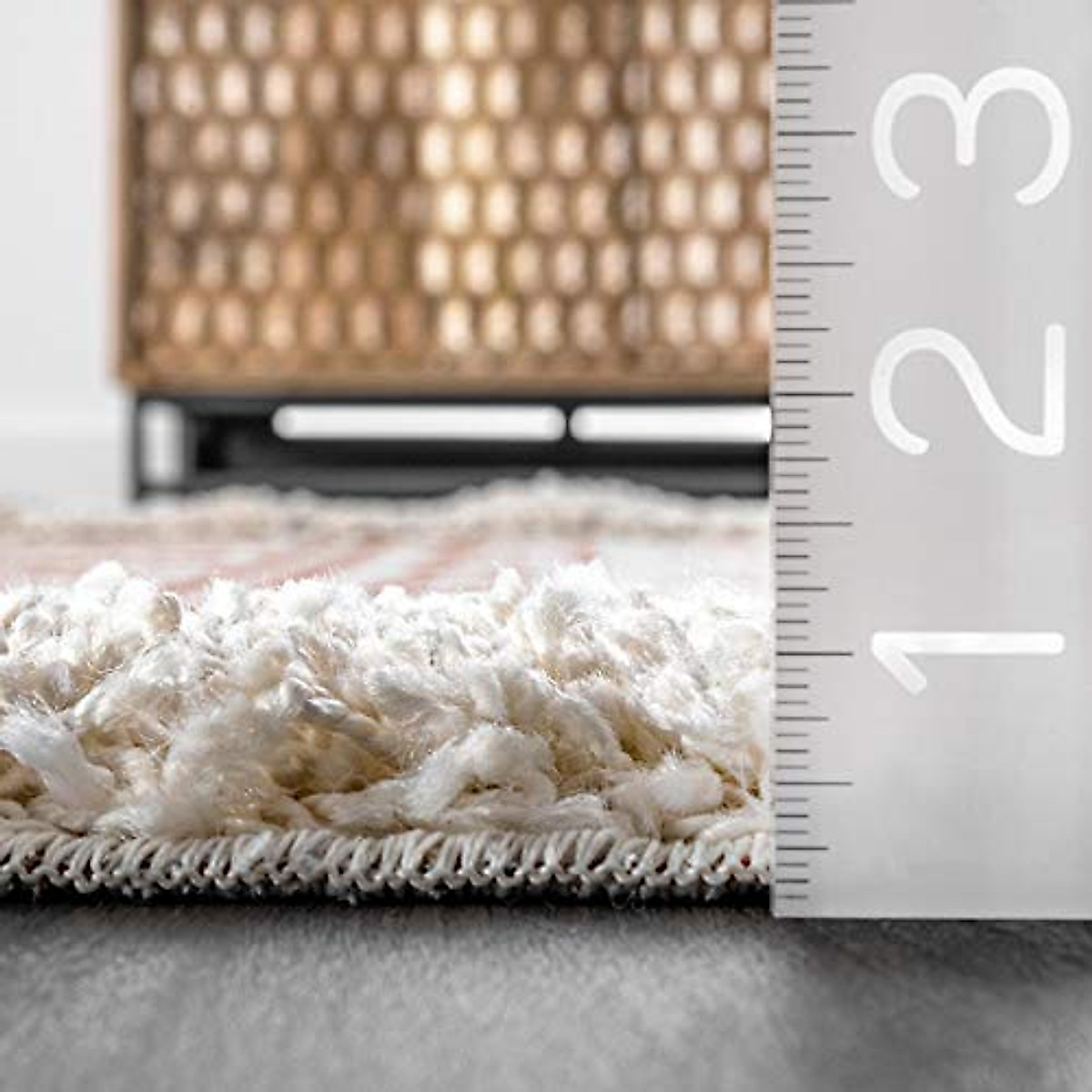 nuLOOM Zuri Shaggy Banded Tribal Area Rug, 5' 3" x 7' 3", Rust