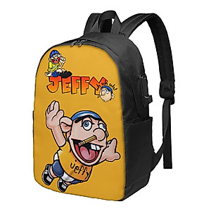 Woodyotime Sml Jeffy Fashionable Computer School Backpack With Usb Port,Travel Business Work Backpack For Adult Women Men