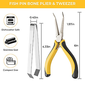 Fish Bone Pliers Tweezers Kit for All Kind of Fish Stainless Steel Fish Deboning Tools 2pcs
